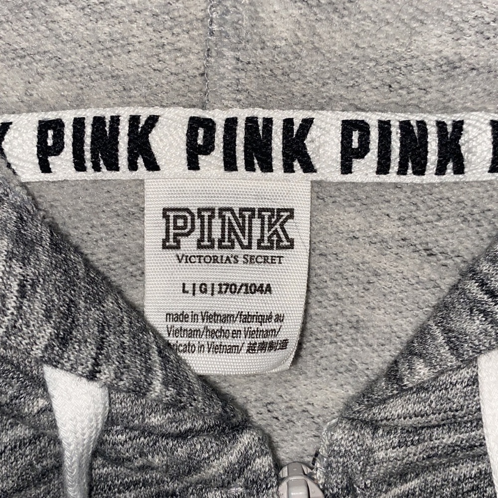 2019 Victoria’s Secret Pink Heather Grey Full Zip Hoo… - Gem
